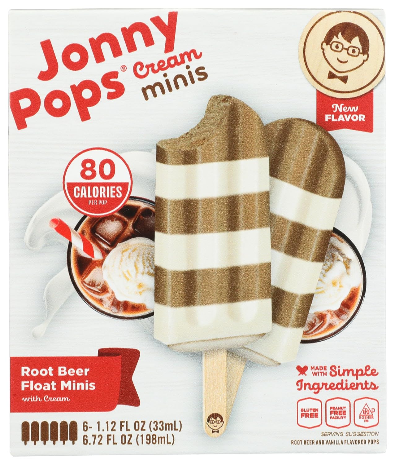 Amazon.com: JONNYPOPS Root Beer Float Mini Cream Pops, 6.72 FZ ...