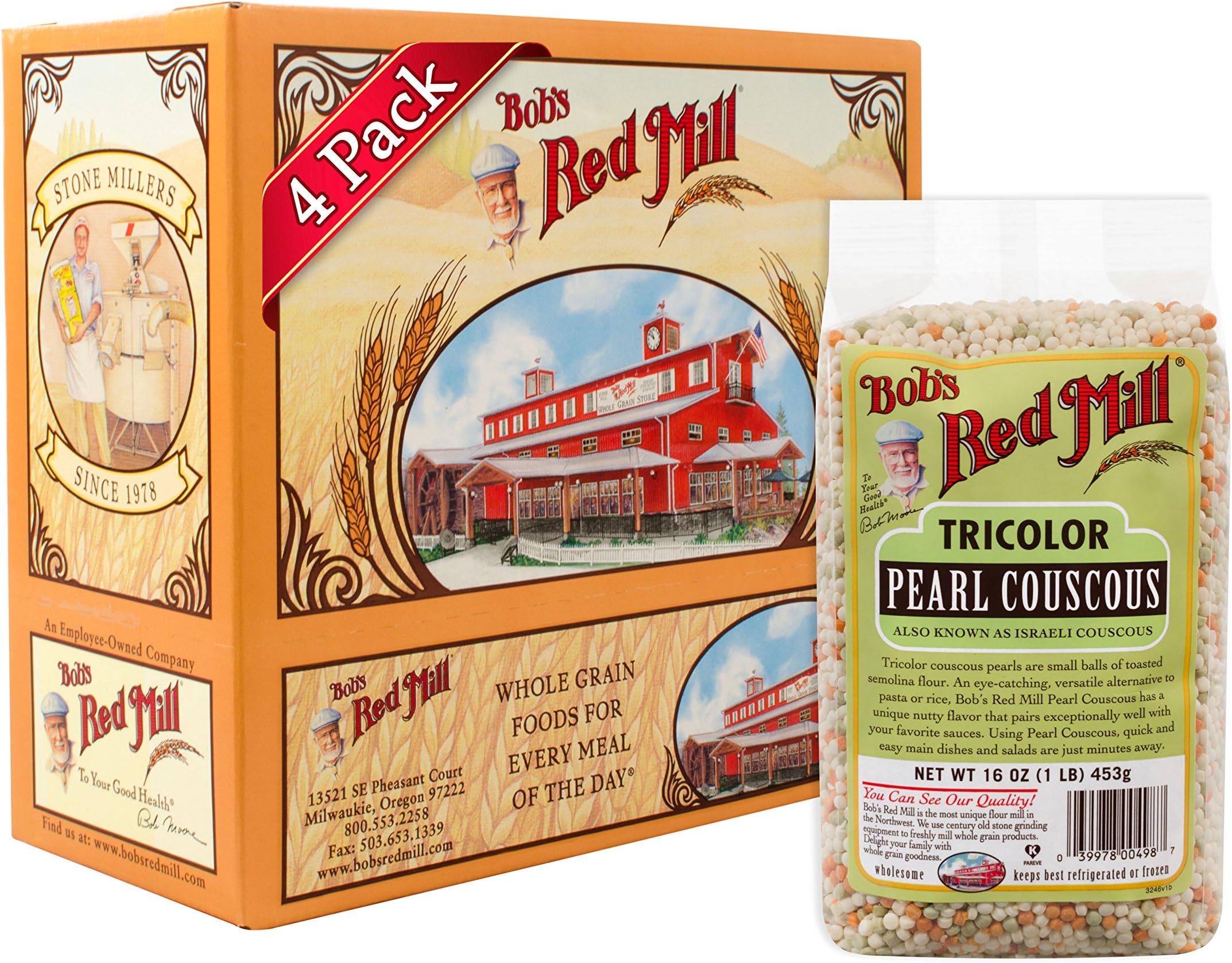 Amazon.com : Bob's Red Mill Tri Color Pearl Couscous, 16 Ounce (Pack of ...