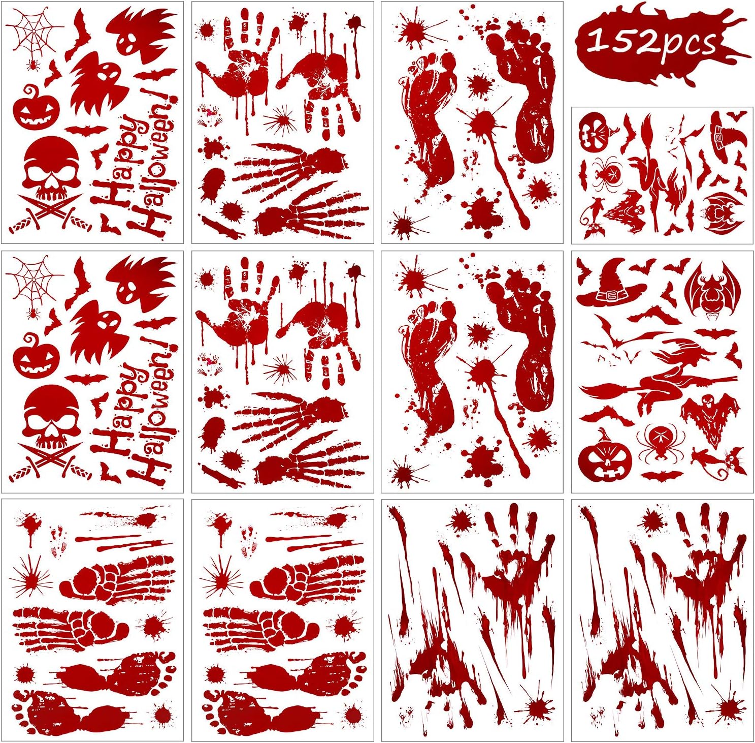 Amazon.com - TreeArm Bloody Red Hands Decal Vinyl Sticker, Horror Hand ...