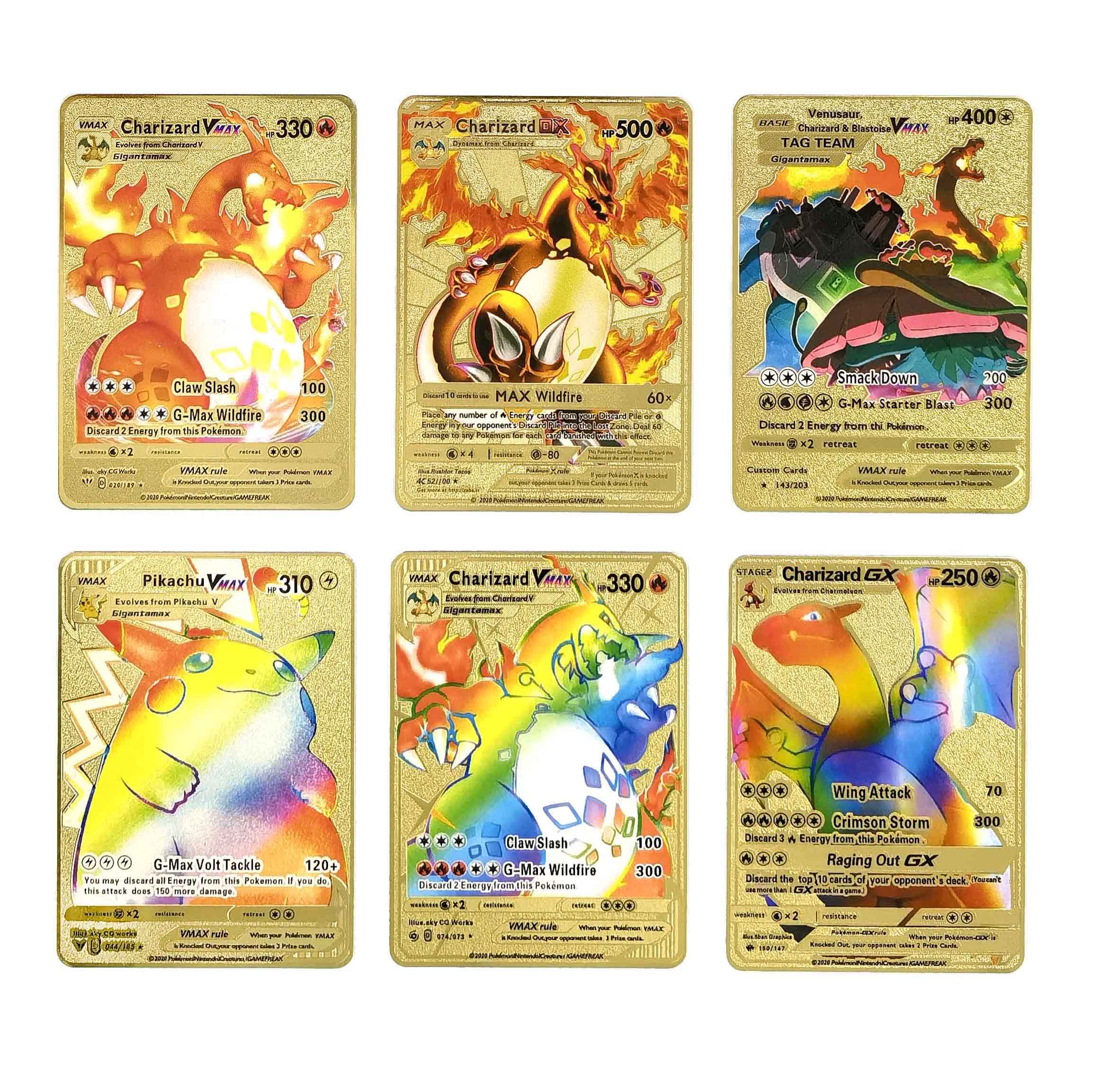 6pcs Charizard Vmax Metal Gold Card Vmax Dx Gx Ultra | Desertcart Australia