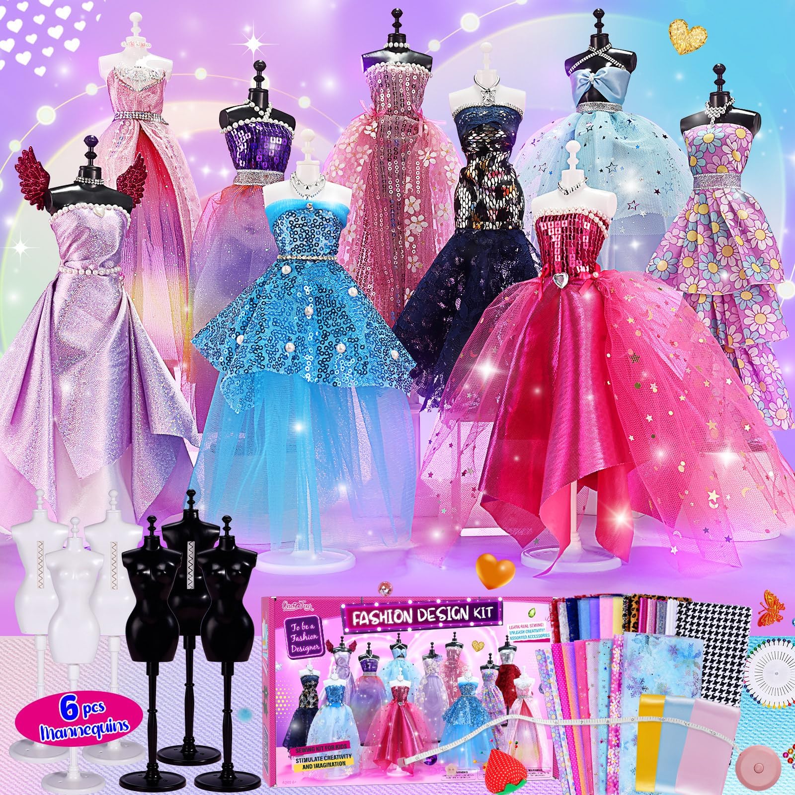 800+Pcs - Fashion Designer Kit for Girls with 6 Mannequins - Creativity ...