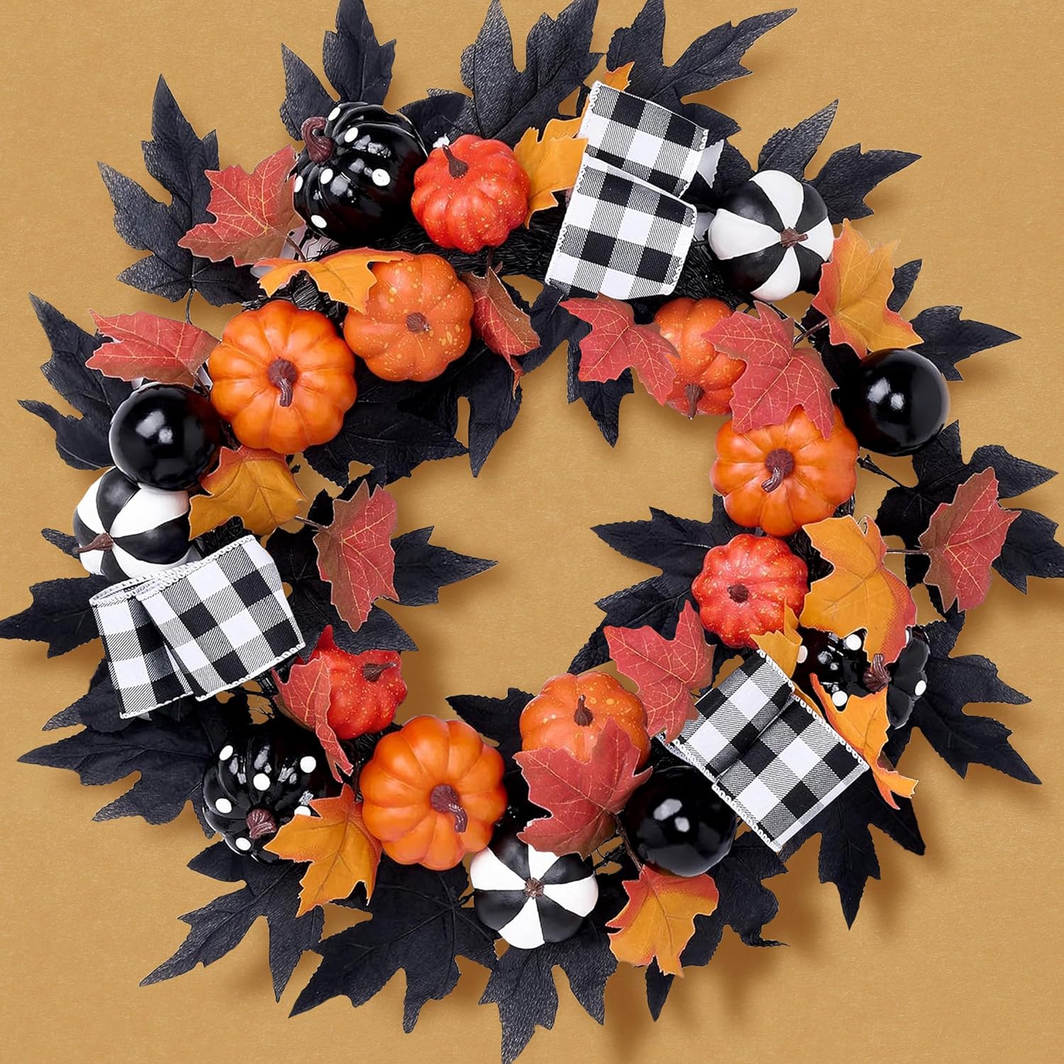 Amazon.com: Valery Madelyn 24 Inch Collapsible Halloween Wreath for ...