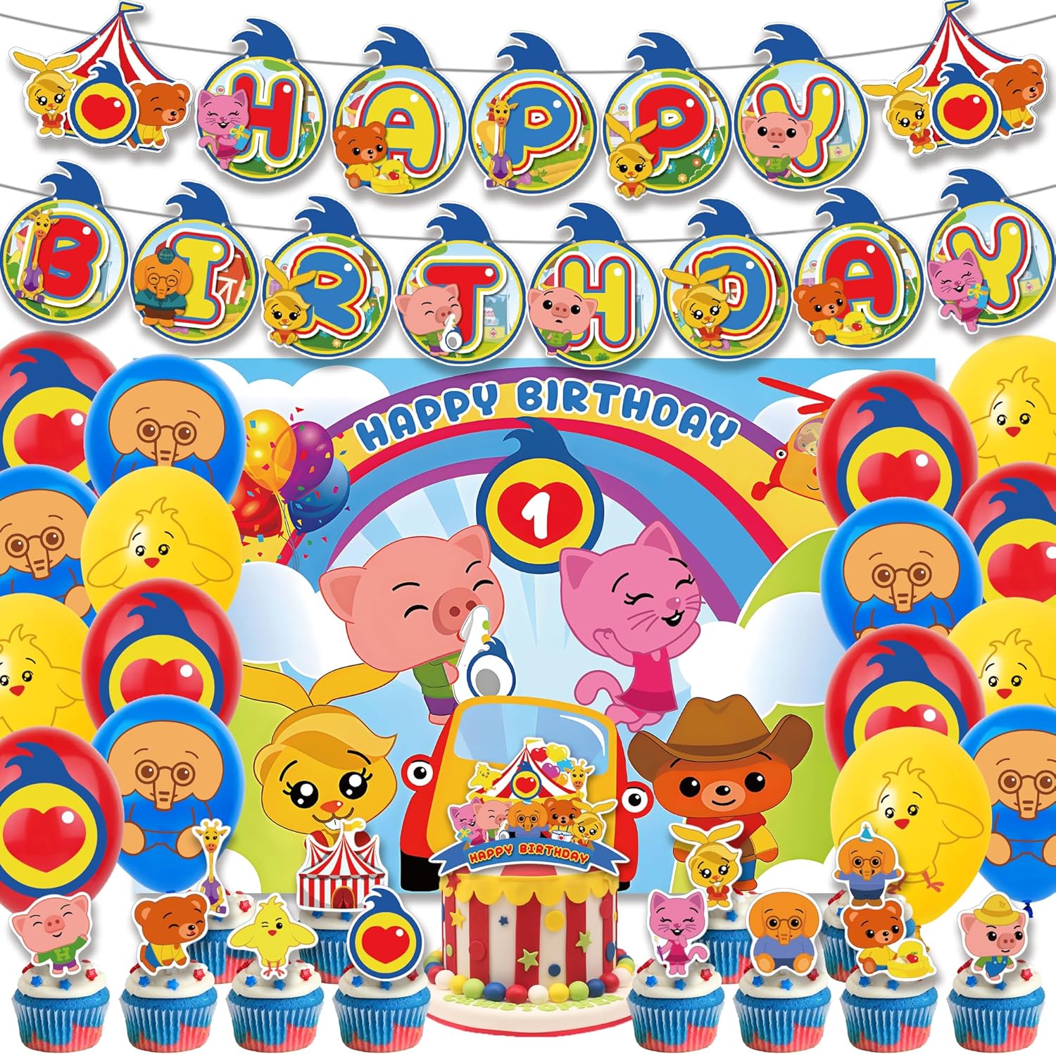 Amazon.com: Celebrate with Plim Plim: Vibrant Cartoon Birthday Party ...