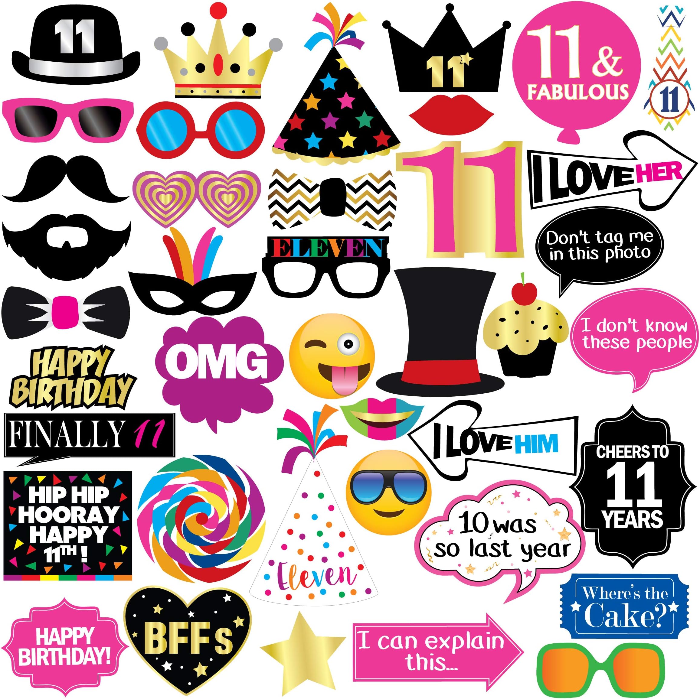 Amazon.com: 70th Birthday Photo Booth Props(41Pcs), 70 Fabulous Party ...