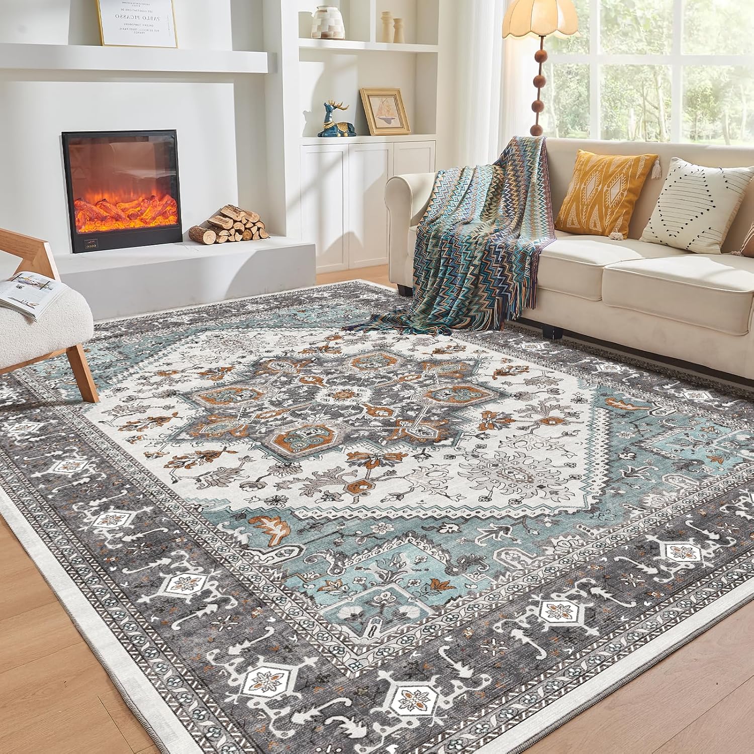 OPPODREAM Soft Neutral Area Rugs 3x5, Washable Rugs with Non Slip ...