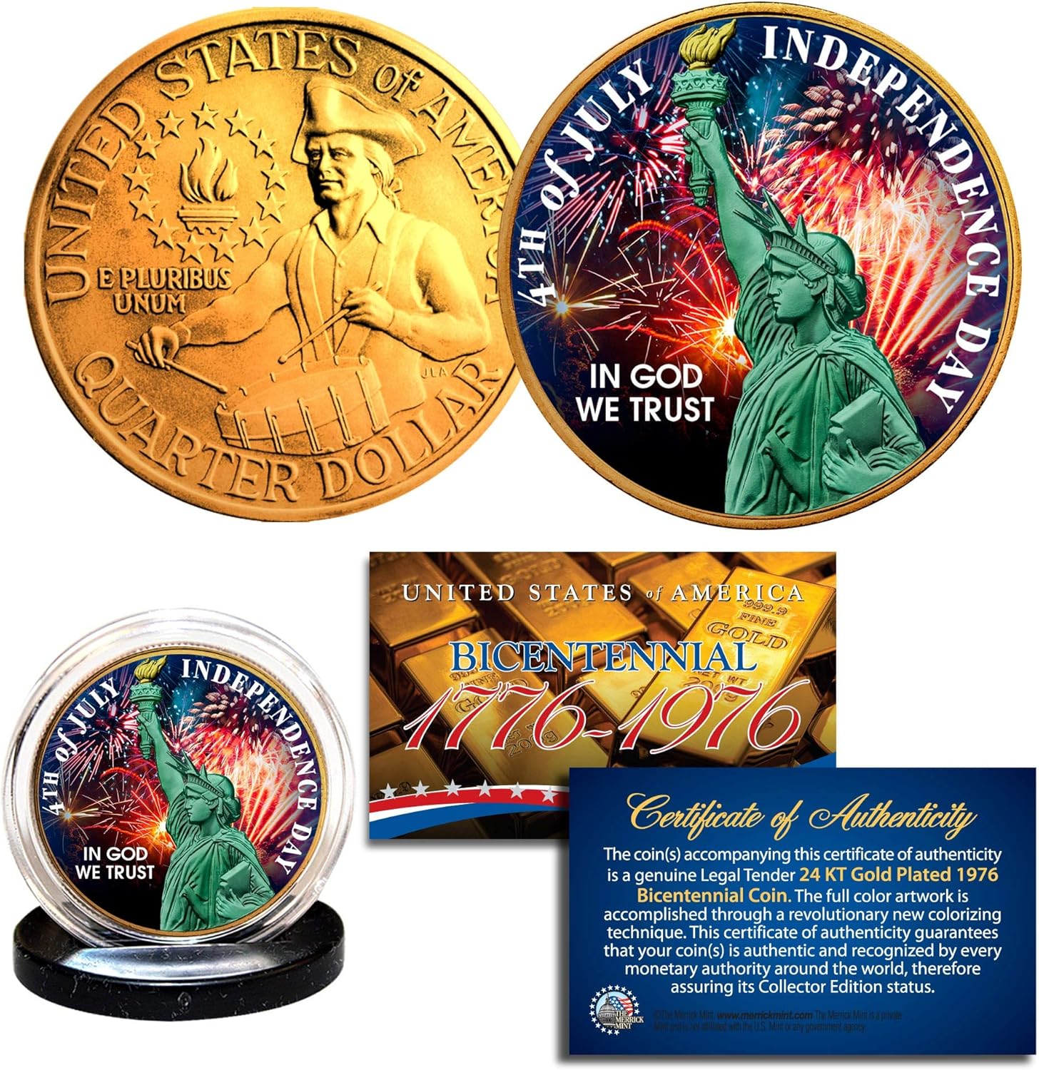 Amazon.com: Independence Day July 4th - 1976 Bicentennial U.S. Quarter ...
