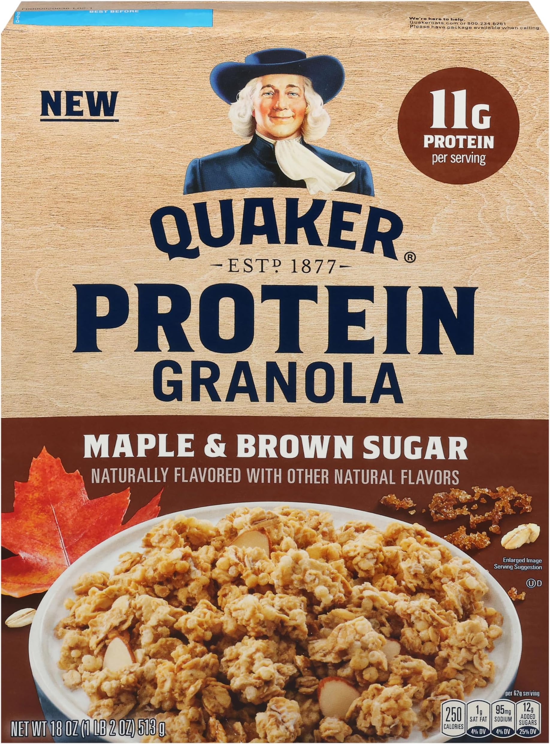 Amazon.com: Quaker Protein Granola, Maple Brown Sugar, 18oz