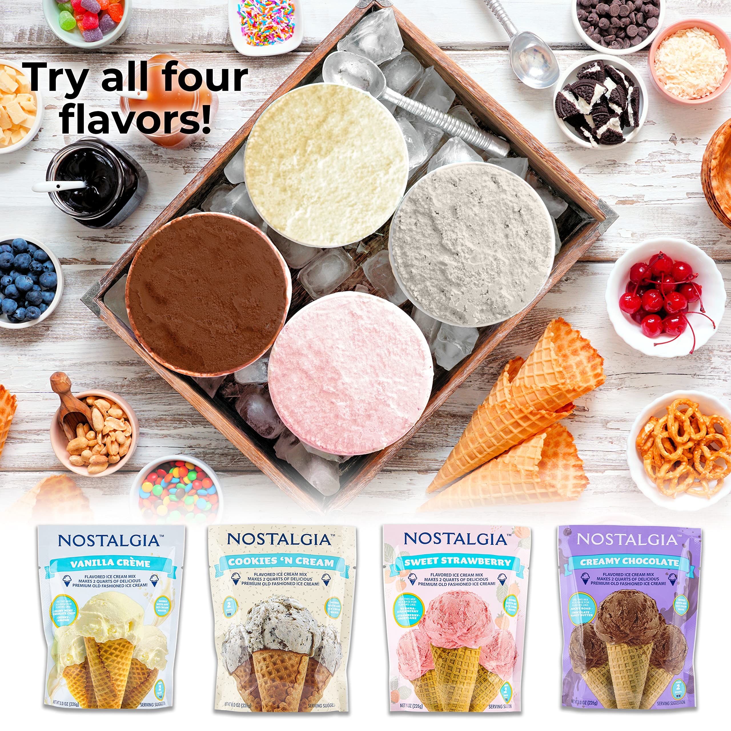 Snapklik.com : Nostalgia 2-Quart Homemade Premium Vanilla Creme Ice ...