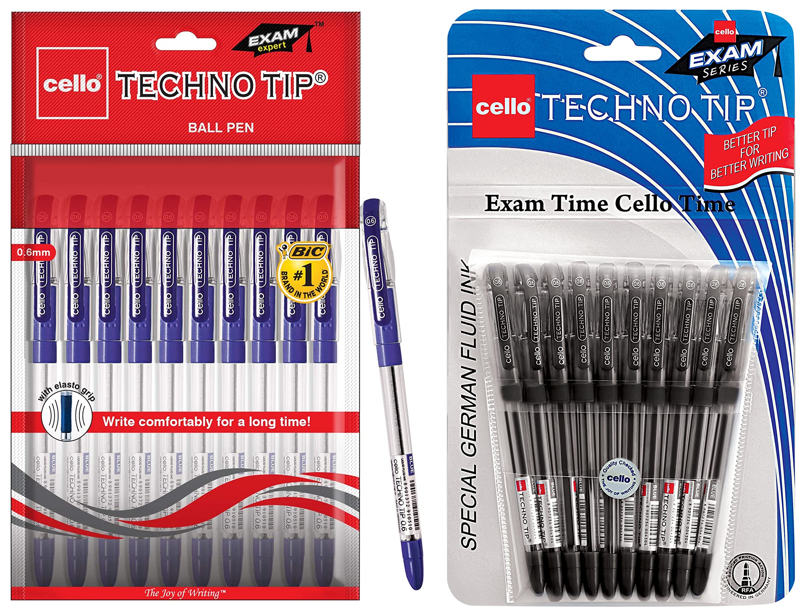 Cello Technotip Ball Pen Set (Pack of 10 pens - Blue) | Lightweight ...