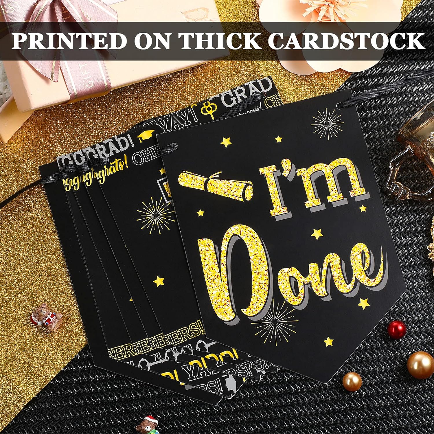 2021 Graduation Party Bunting Banner Black Gold Key to Success Congrats ...