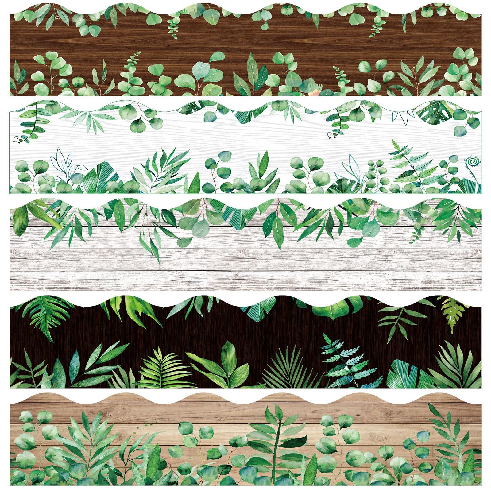 Amazon.com: Fuutreo 118 ft Greenery Border Trim Bulletin Board Border ...