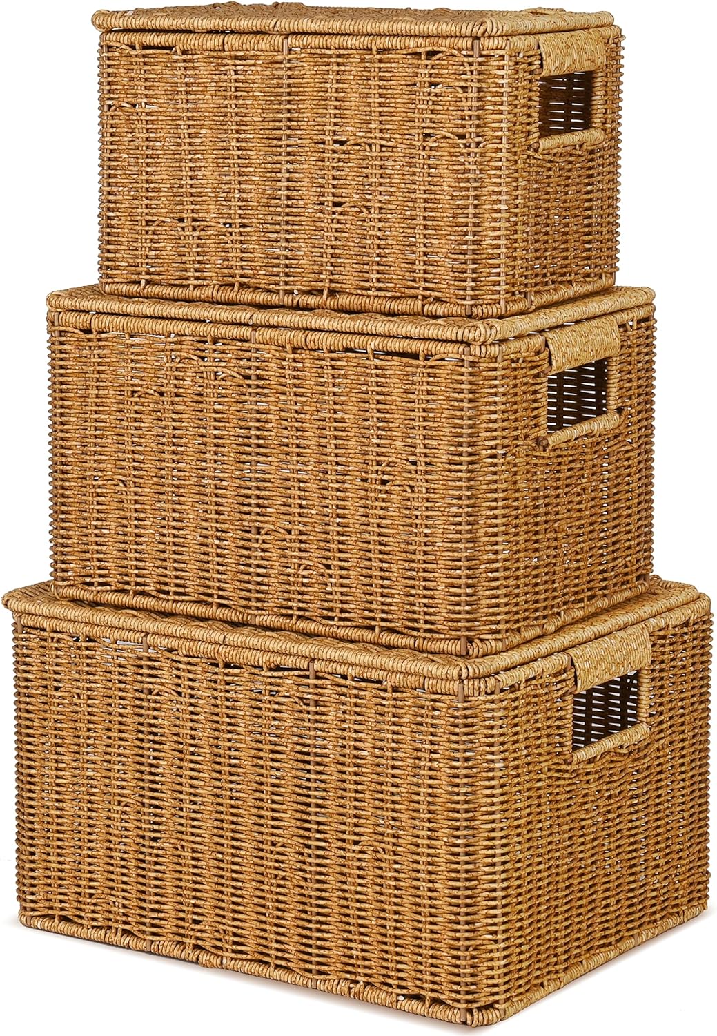 Amazon.com: Wicker Baskets for Storage, Hand Woven Storage Basket with ...