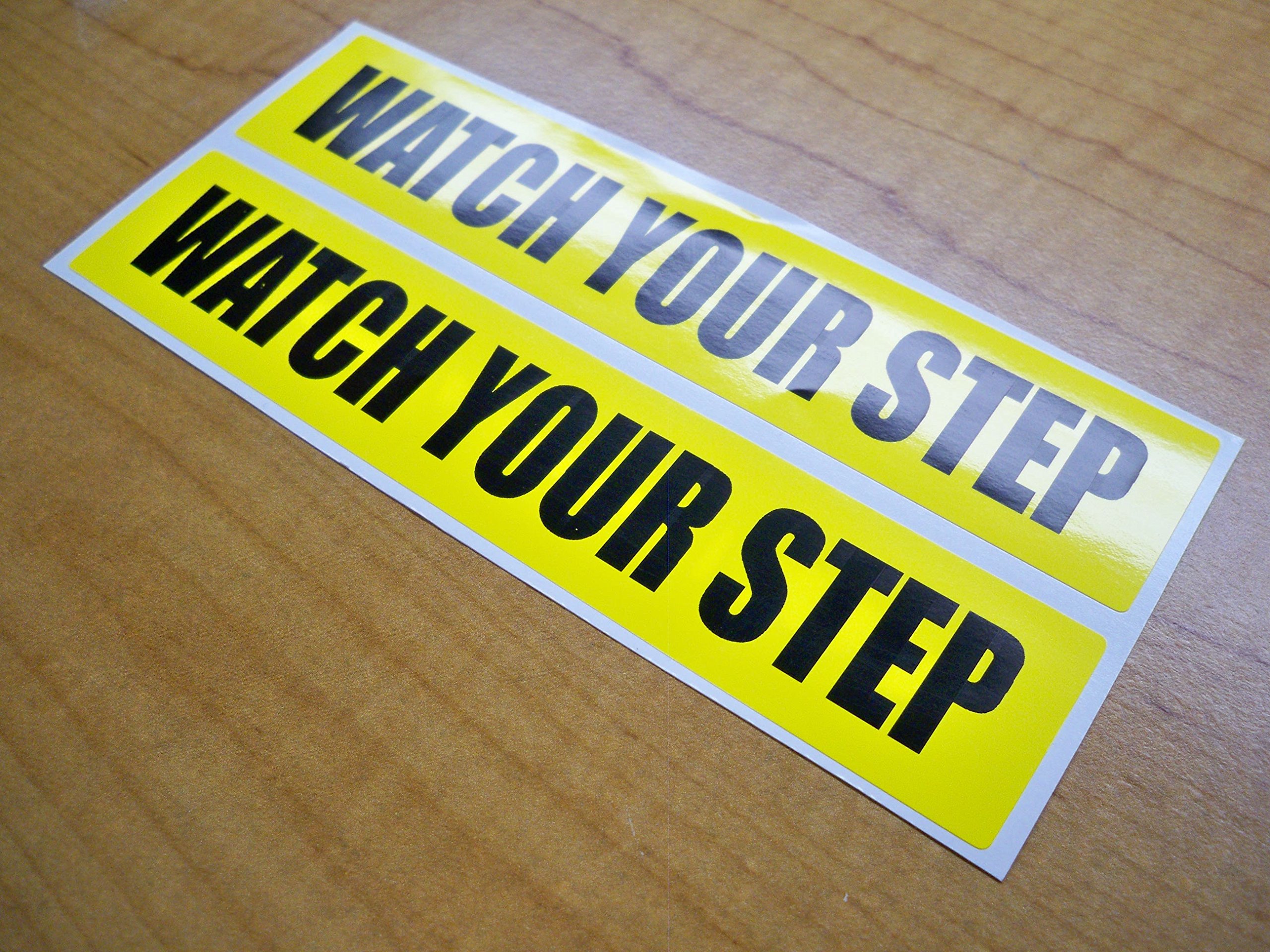 Amazon.com: Pair WATCH YOUR STEP Vinyl Decals/Stickers/Labels/Markers ...