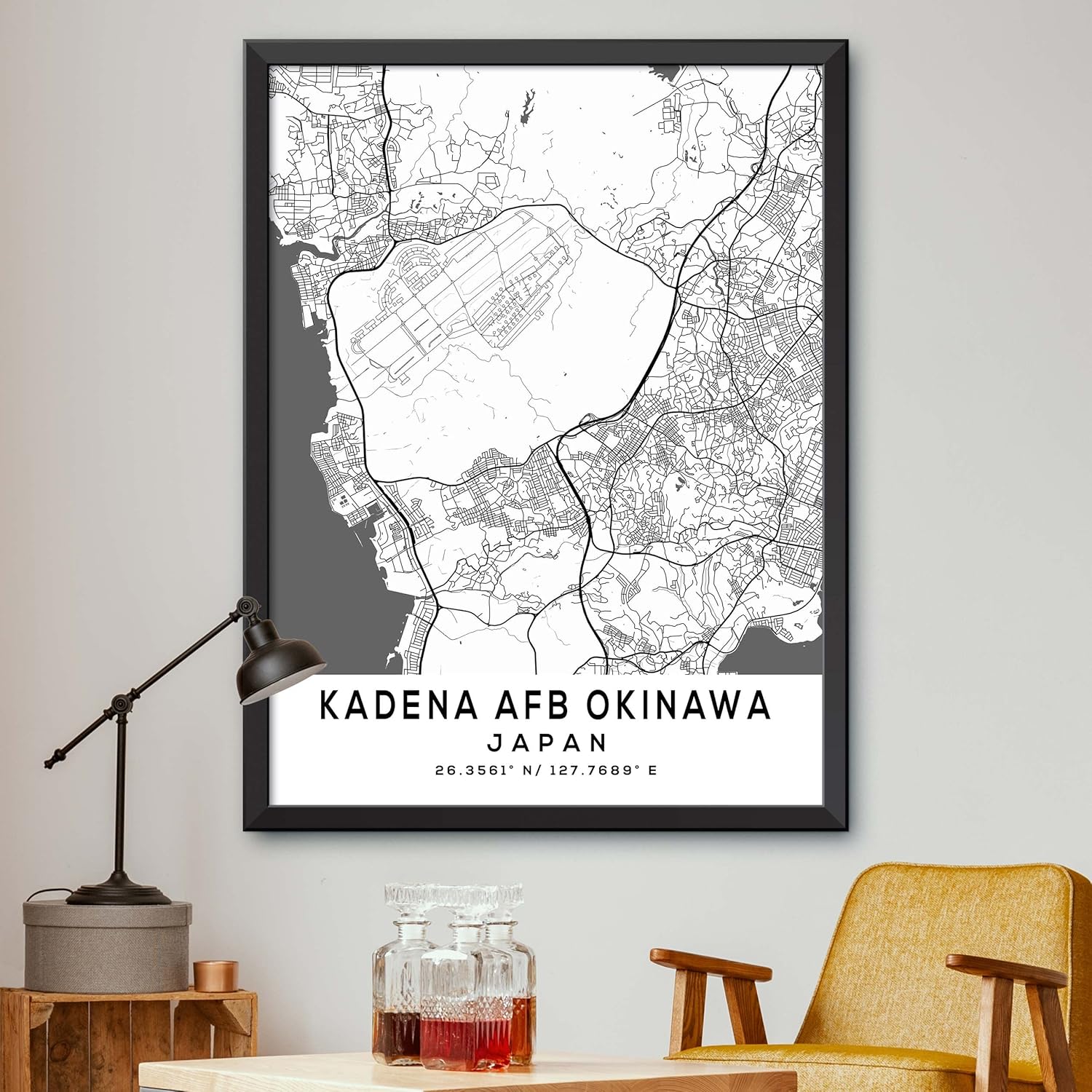 Mapa de Kadena AFB Okinawa, Japón, Light 2 (8×10) – Yaxa Colombia