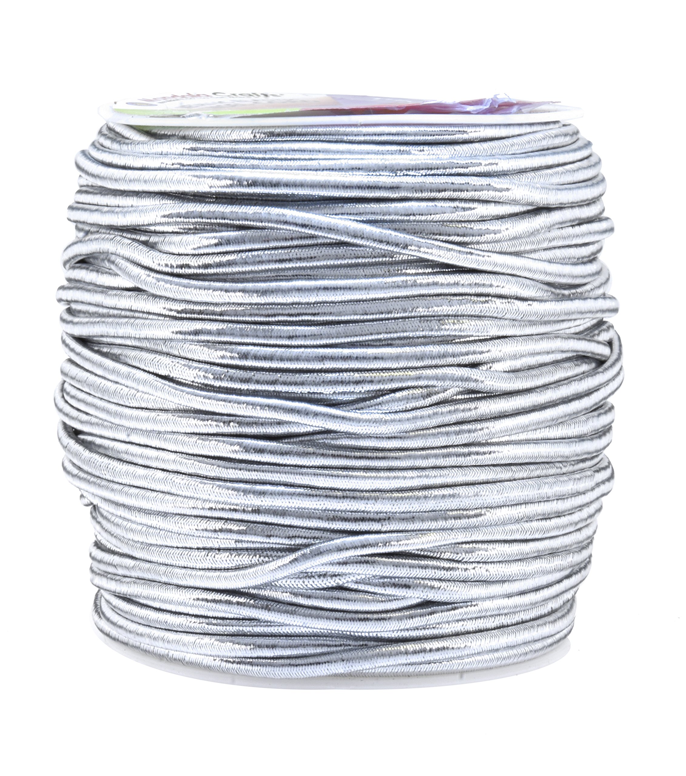 Amazon.com: Mandala Crafts 2.5mm Silver Metallic Elastic Cord Tinsel ...