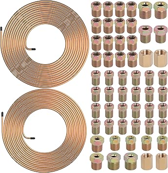 Amazon.com: Ailbiuko 2 Sets 25 FT 3/16" 1/4" Brake Line Tubing ...