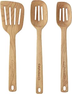 Amazon.com: Calphalon 3-pc. Slotted Wood Spoon & Turner Set: Home & Kitchen