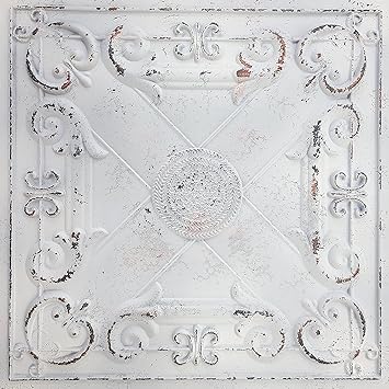 TD22 Shabby Chic Faux Tin Ceiling Tile. Box of 10 2'X2' decorative ...