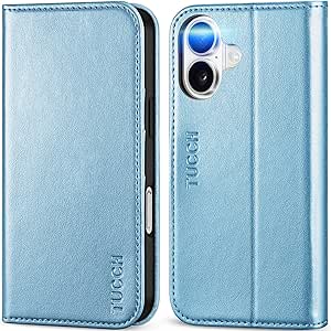 TUCCH Case for iPhone 16, PU Leather Wallet Case Stand Folio Cover with ...