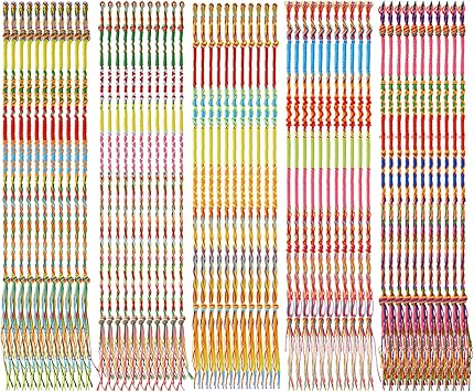 Amazon.com: Henoyso 200 Pcs Friendship Bracelets Bulk Handmade Braided ...