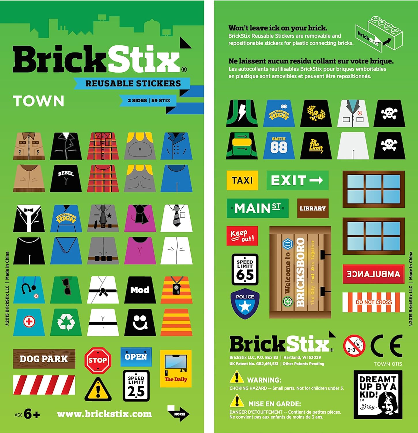 Amazon.com: BrickStix TOWN Reusable Stickers : Toys & Games