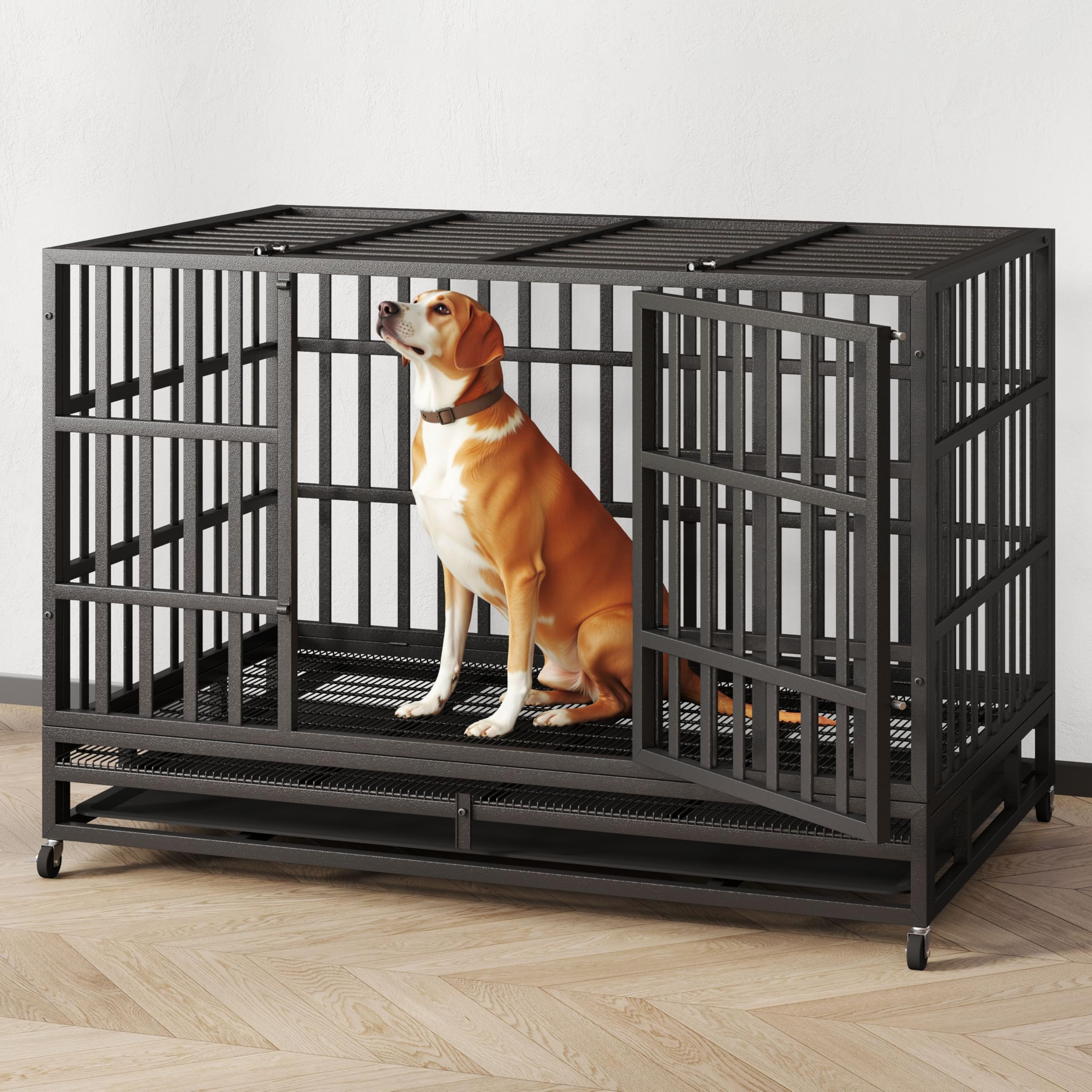 Amazon.com : Lyromix 48'' XXL Dog Crate Furniture with 3 Doors, Wooden ...
