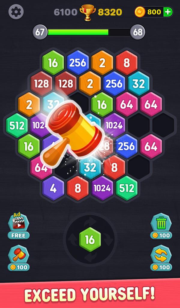 Merge Hexa Puzzle 3D 2048 Game - App on Amazon Appstore