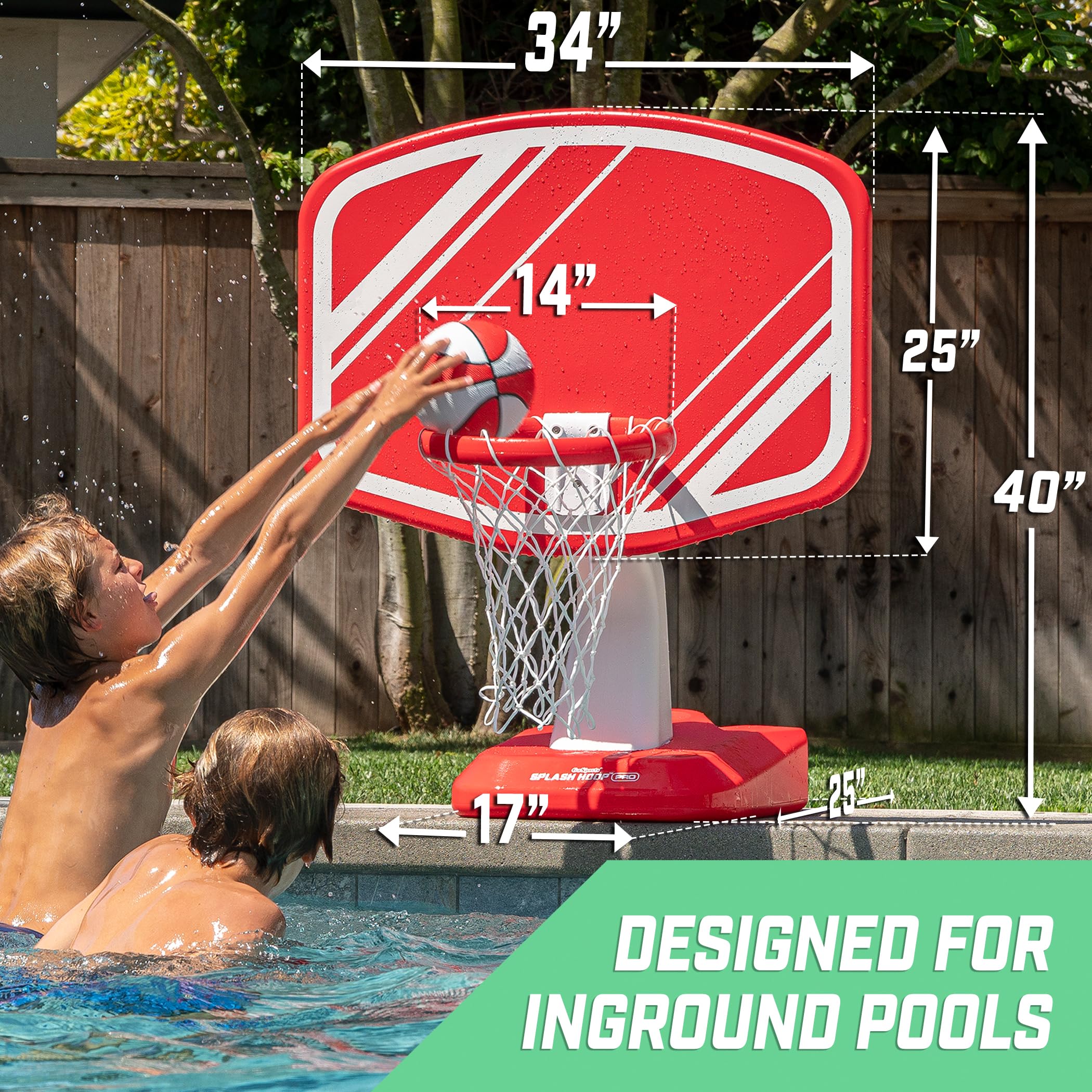 Pool Basketball Hoop Sport SPORTNOW 2.1 2.6m Adjustable Basketball