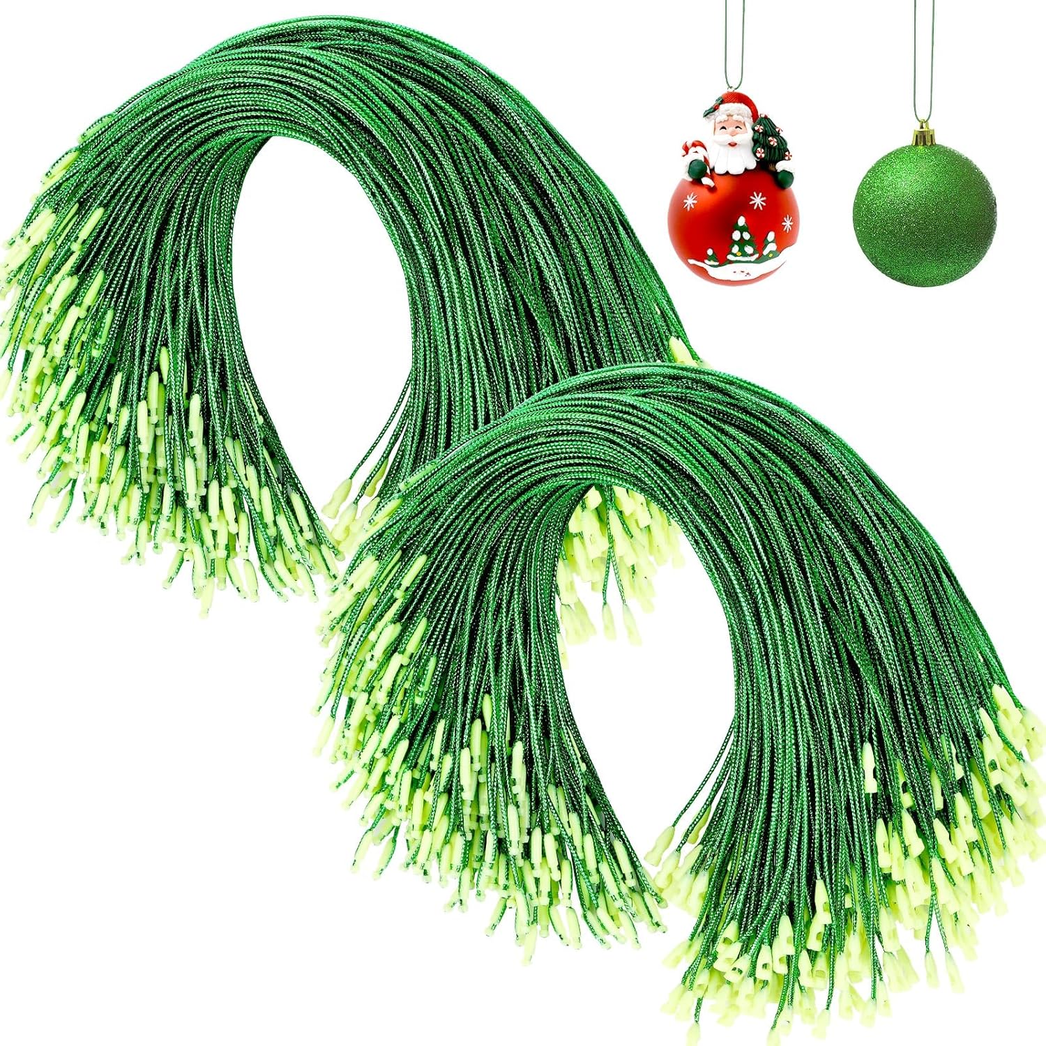 Amazon.com: FEBSNOW 500Pcs Christmas Ornament Hangers, Ornament String ...