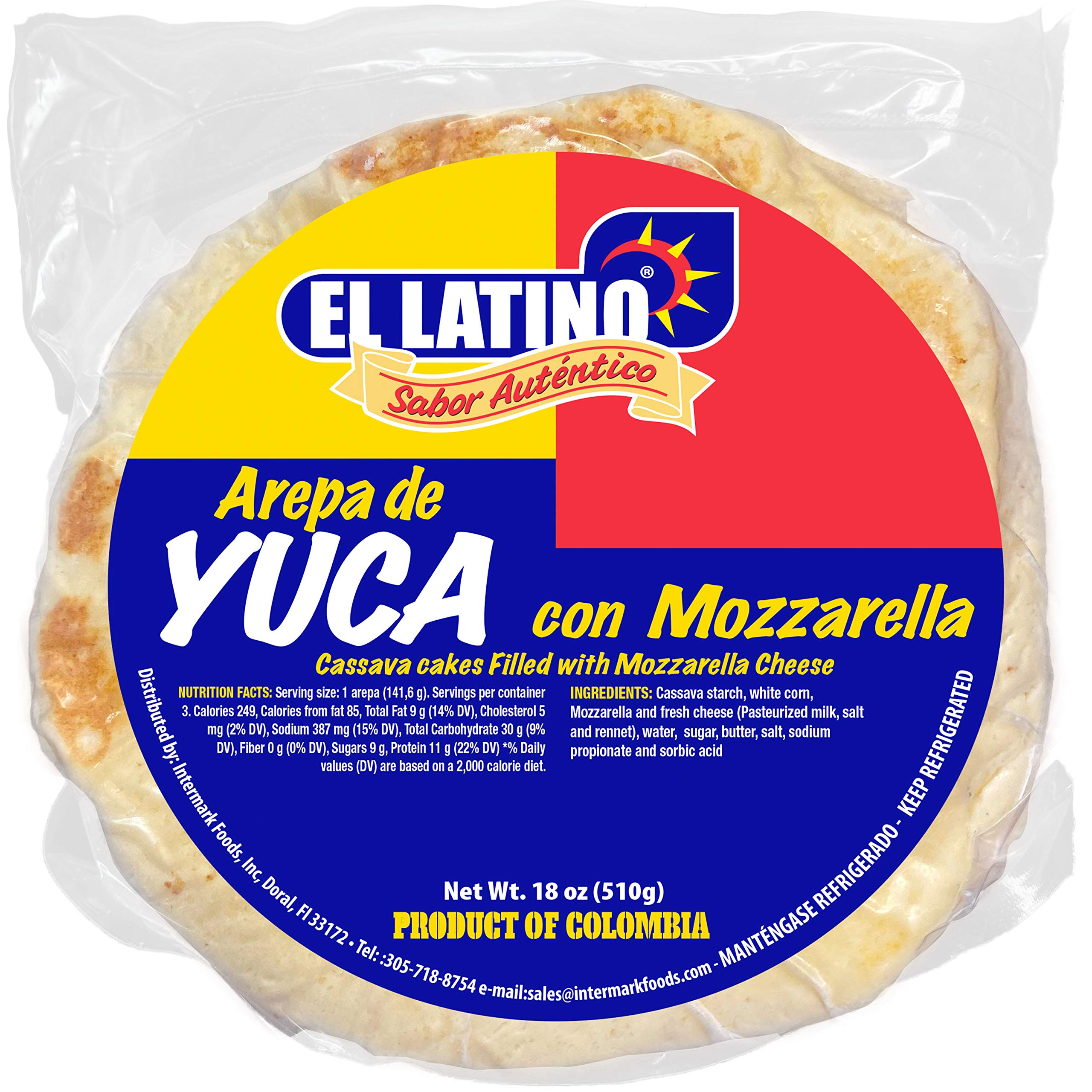 Buy El Latino Arepa Colombiana de Yuca con Queso, pre-asada/Colombian ...