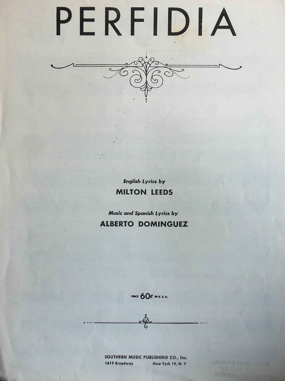 Perfidia: Alberto Dominguez, English lyrics by Milton Leeds: Amazon.com ...