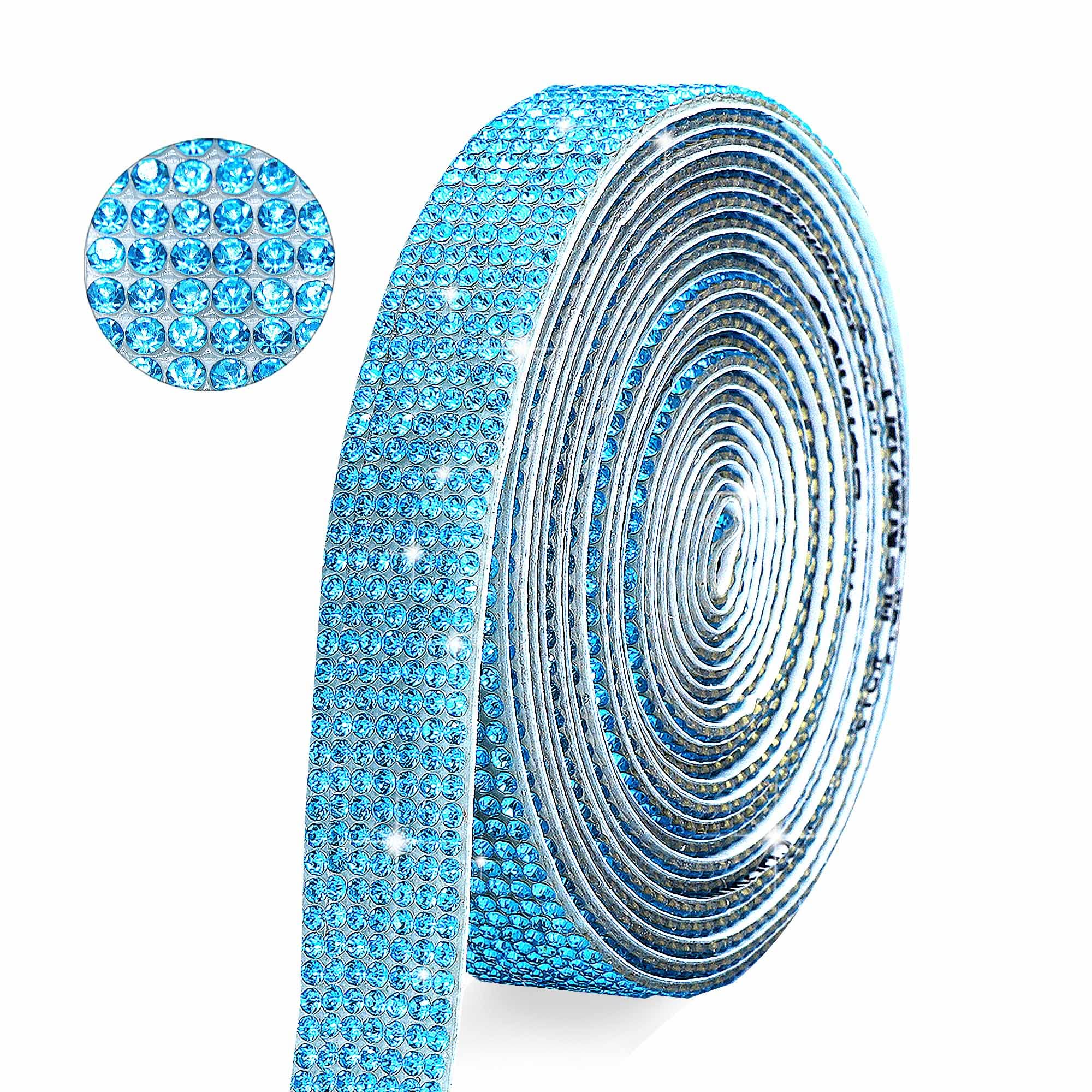 Amazon Jodeiliy Self Adhesive Lake Blue Crystal Rhinestone Ribbon