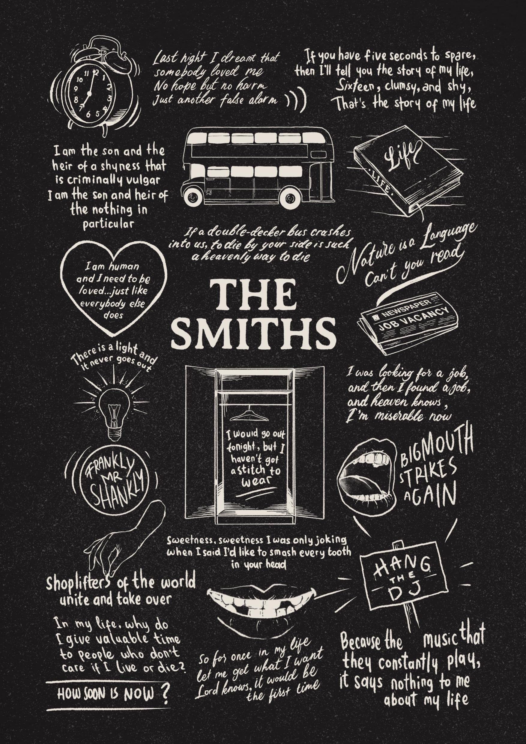 The Smiths Doodle Lyric Poster - The Smiths Print Gifts - The Smiths ...