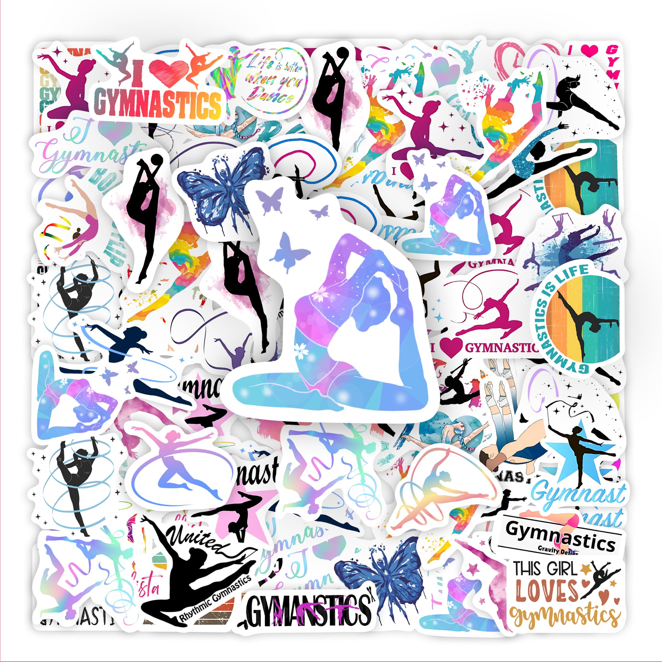 Amazon.com: 51PCS Stylish Gymnastics Sports Stickers Water Bottle ...