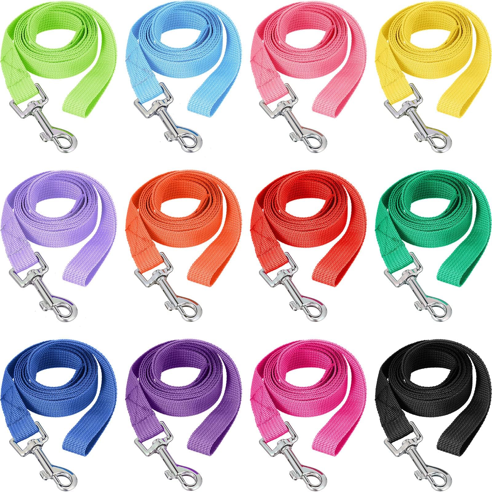 Amazon.com : Weewooday 8 Pieces Dog Collar and Leash Set Nylon ...