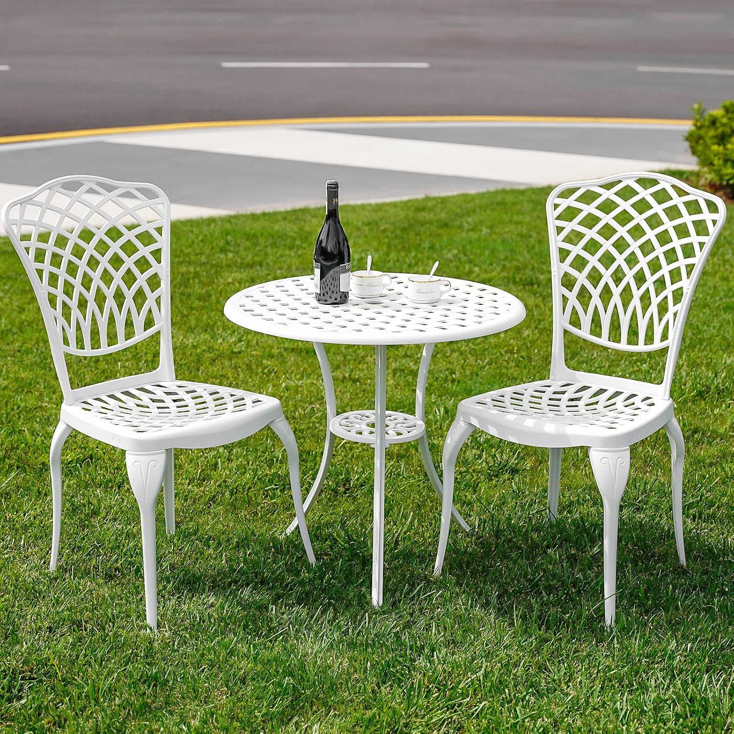 Amazon.com: Bistro Set 3 Piece Outdoor Patio Bistro Sets with Umbrella ...