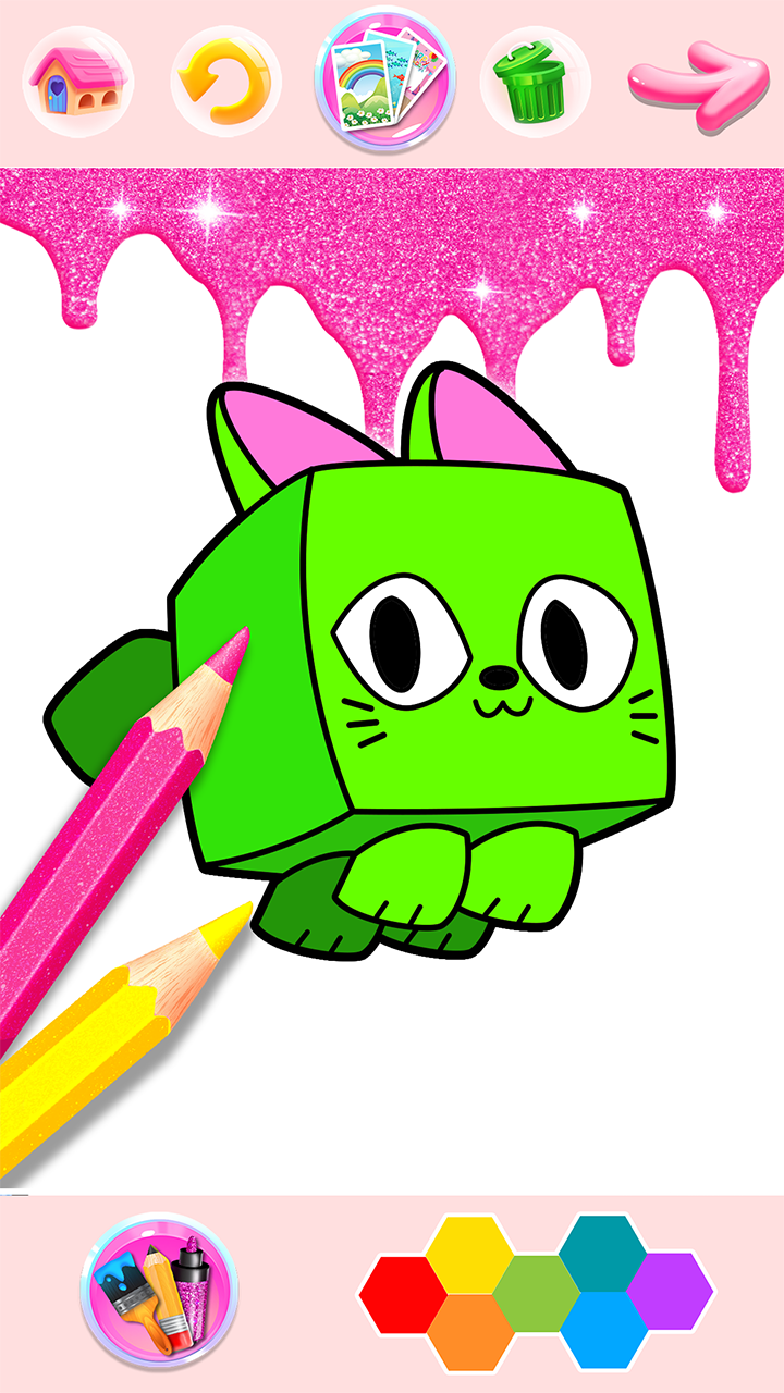 Rainbow Glitter Coloring Book - Unicorn Glitter Coloring Artist Games ...