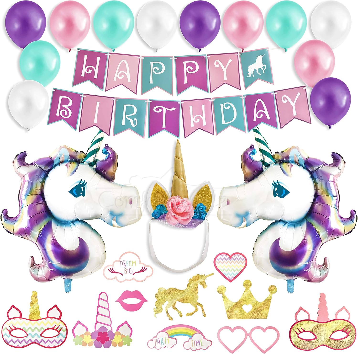 Amazon.com: Unicorn Party Supplies - Birthday Party Decorations Kit ...