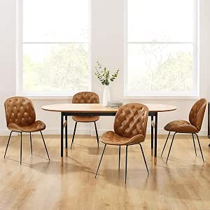 Amazon.com - Art Leon Dining Chairs Set of 4, PU Leather Upholstered ...