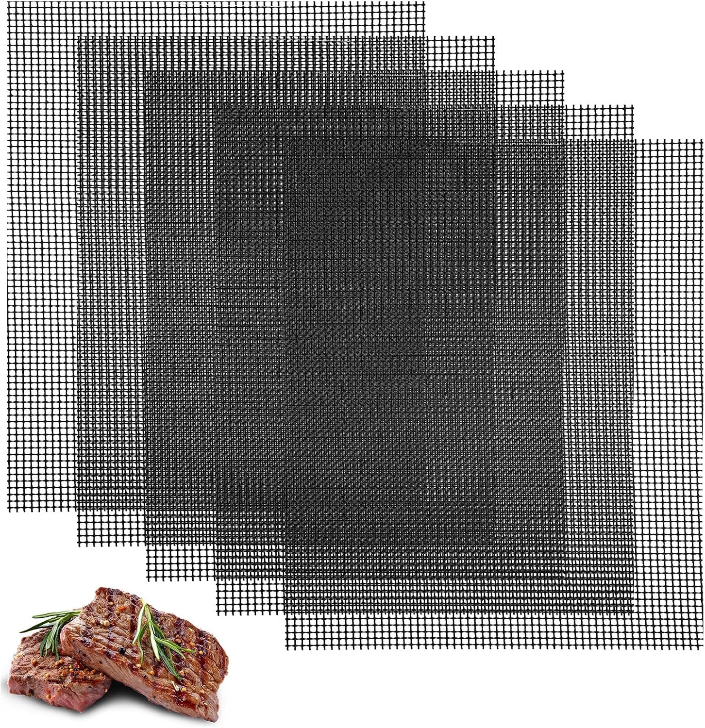 Amazon.com: Grill Mesh Mat Set - 5 Reusable Non-Stick Grill Mats for ...