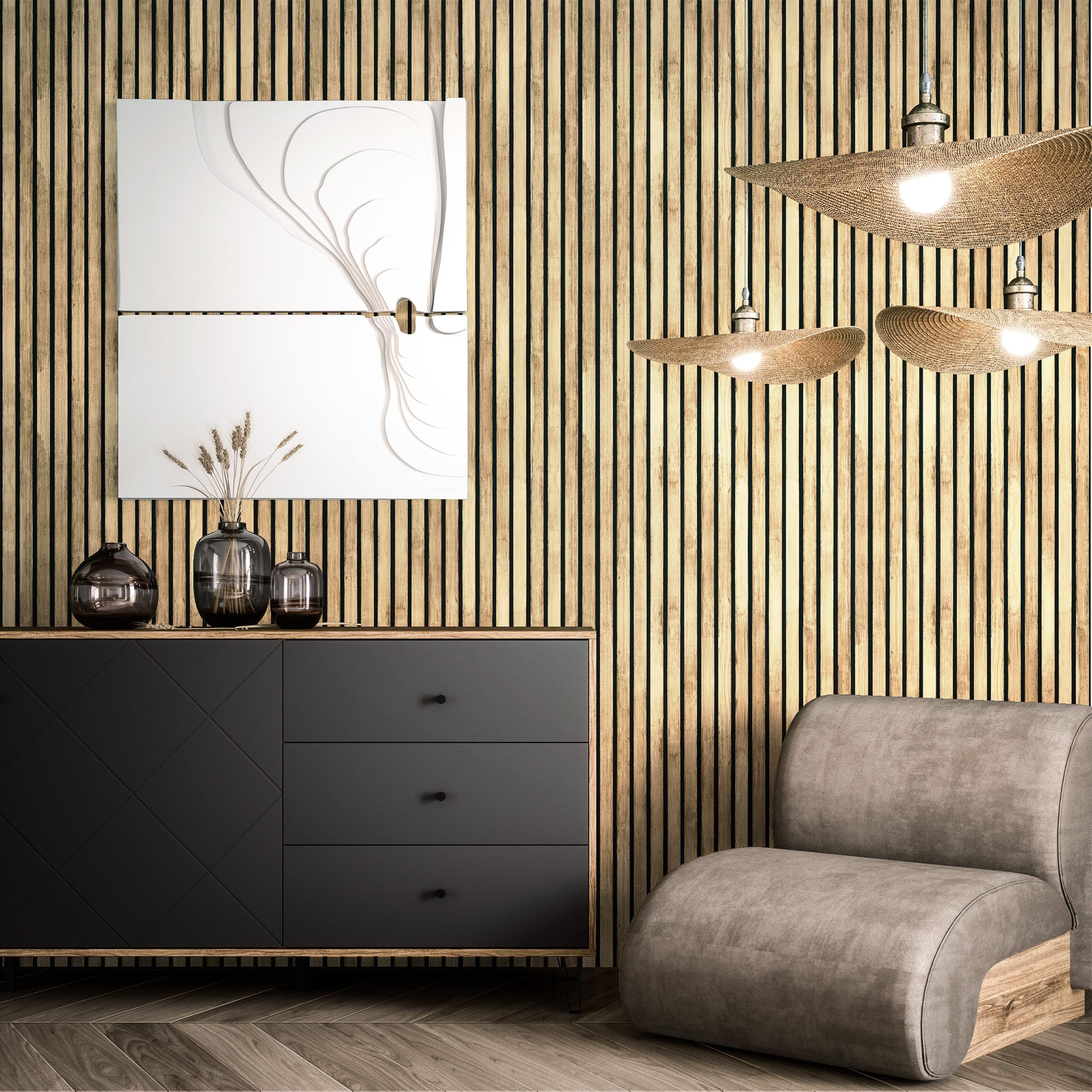 Houten Bureau Behang