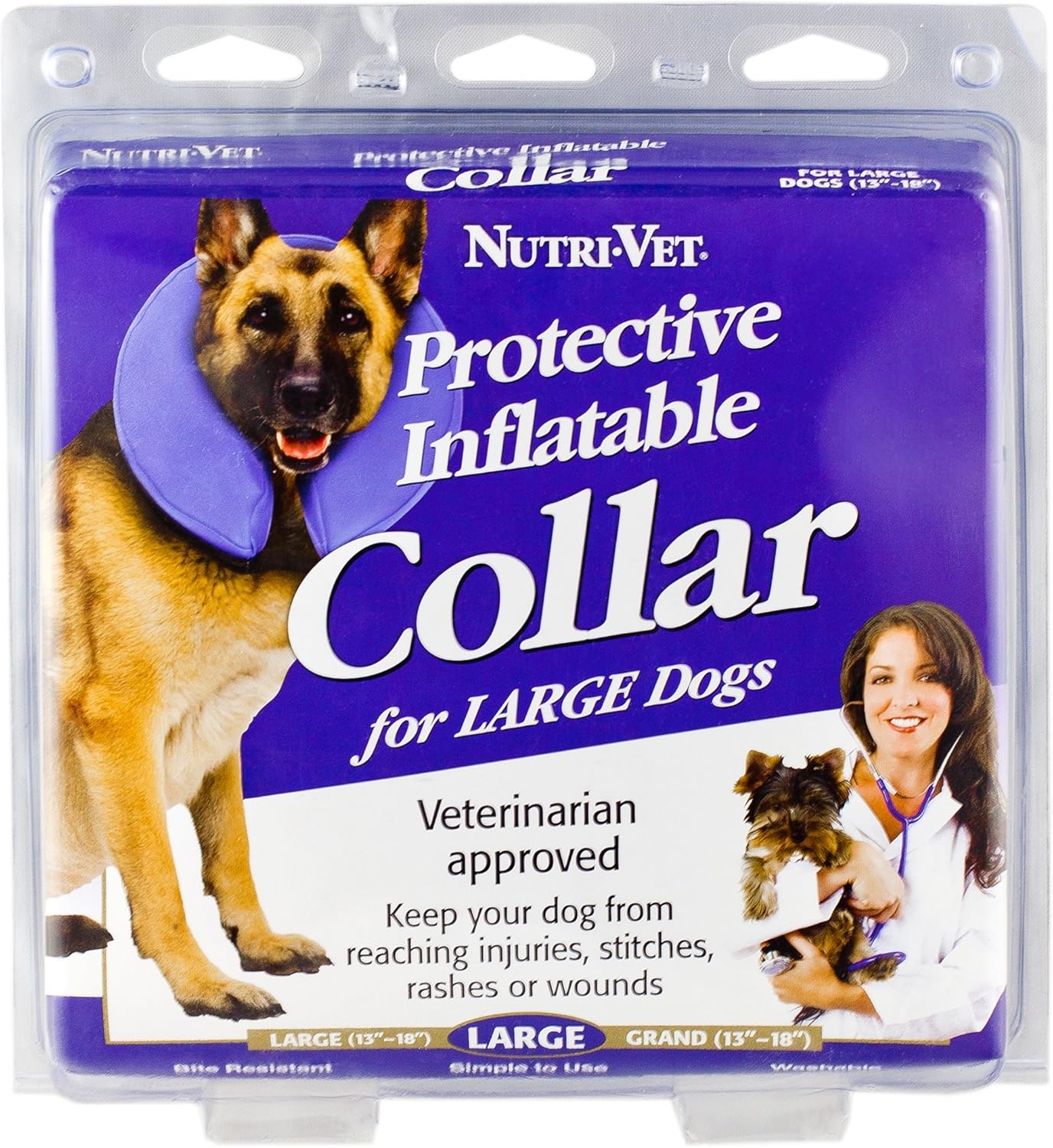 Amazon.com : Nutri-Vet Protective Inflatable Collar for Dogs, Large ...