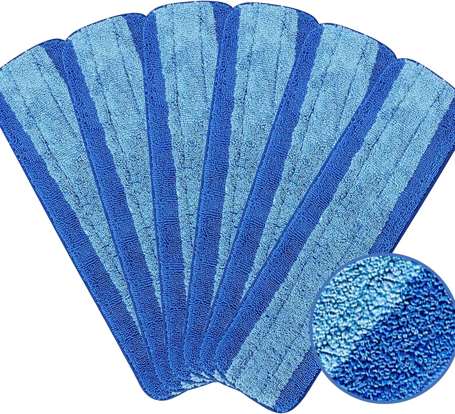 Amazon.com: 6 Pack Microfiber Mop Pads, 18 Inch Reusable & Washable ...