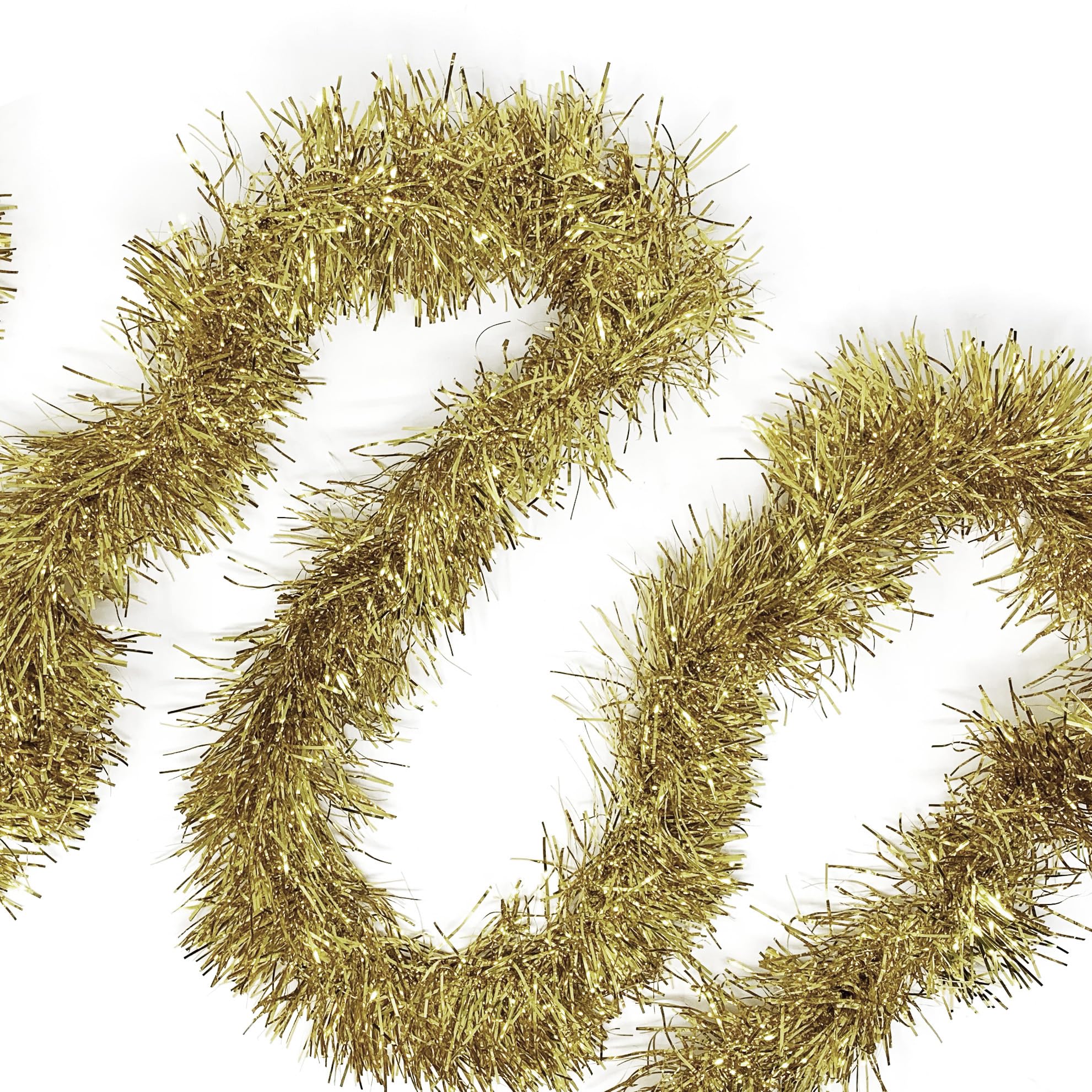 Snapklik.com : Allgala Champagne Tinsel Garland, 50 Feet Christmas ...