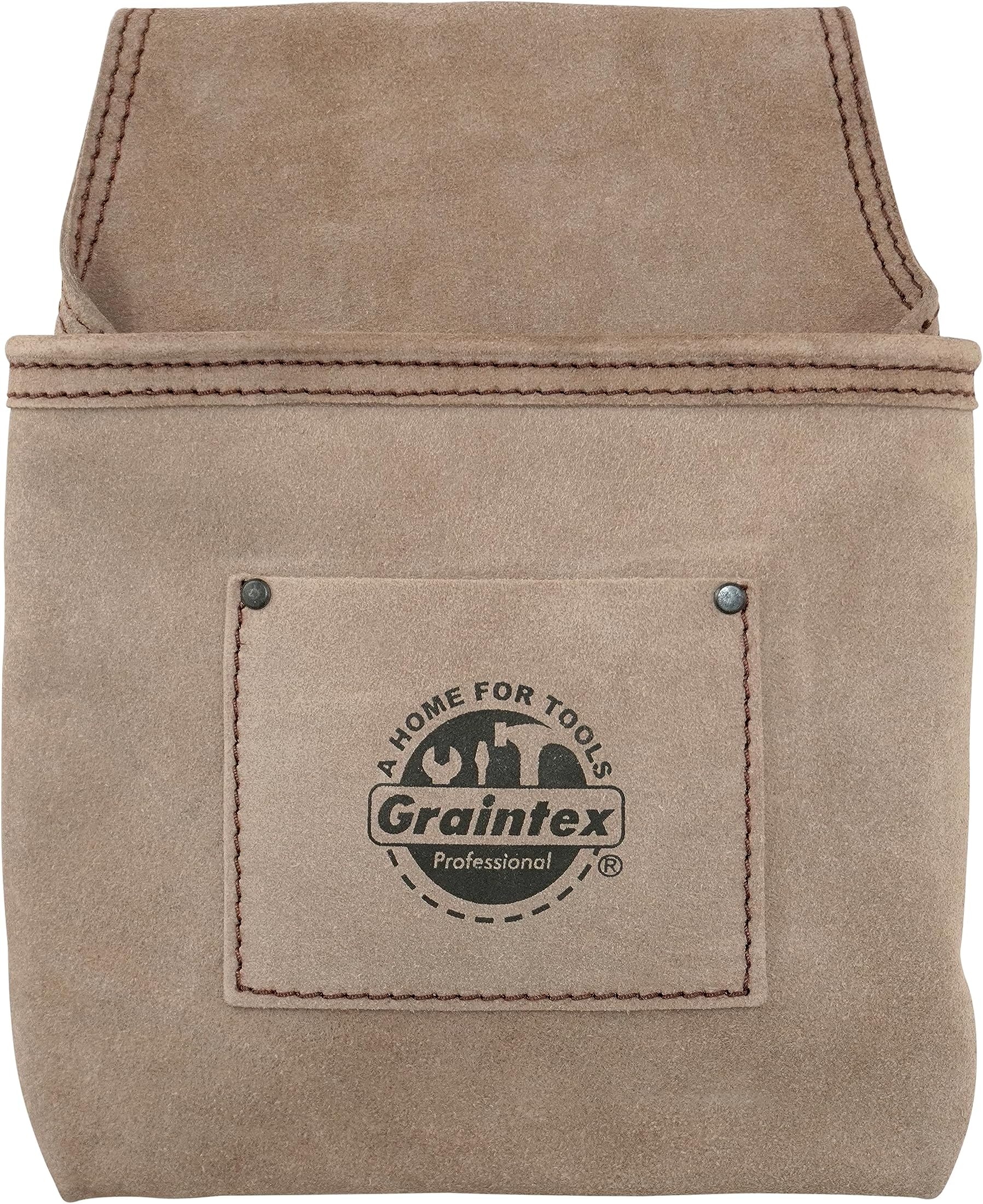 Graintex SS2170 10 Pocket Nail & Tool Pouch Beige Color Suede Leather ...