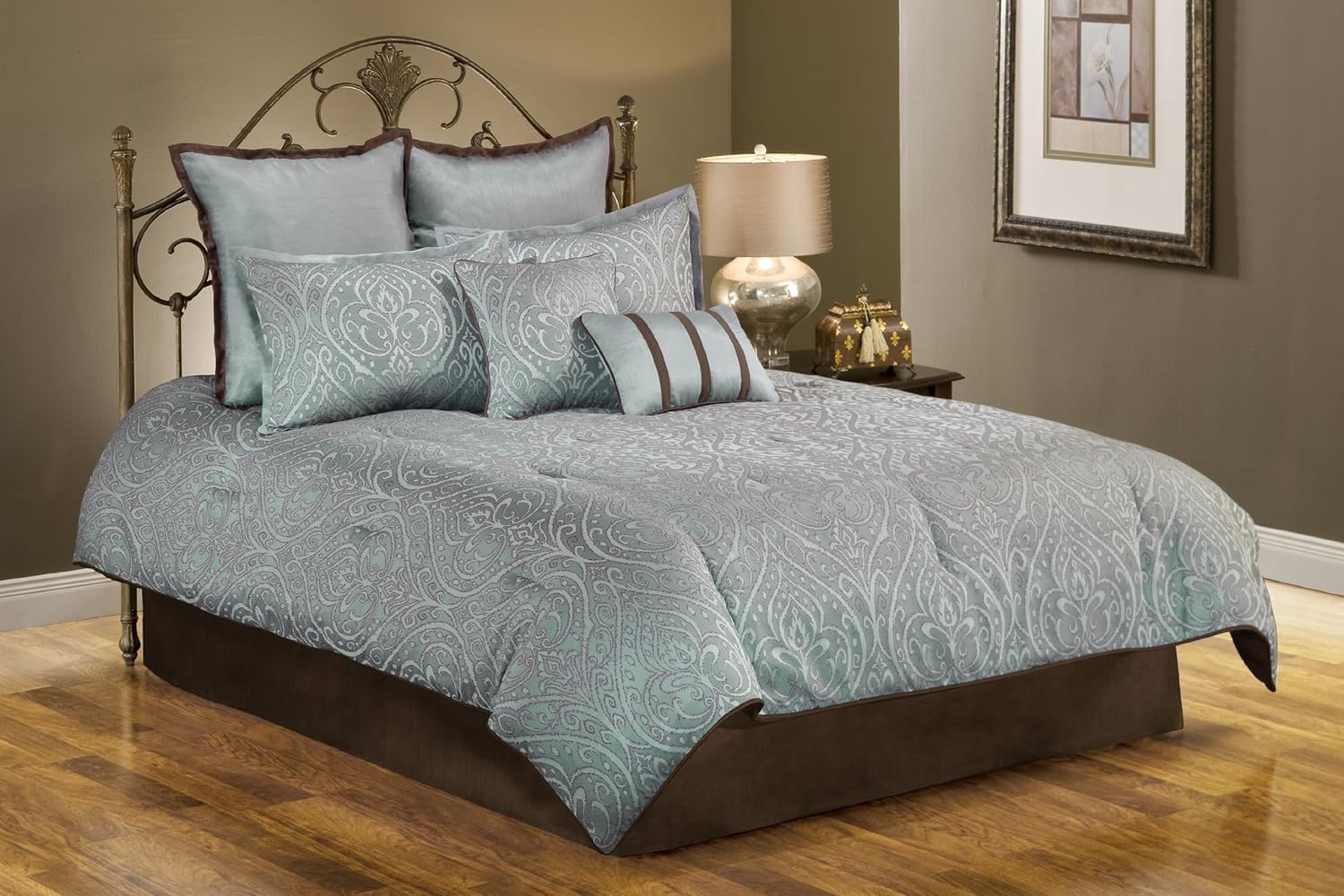 Amazon.com: American Century Home Westover 8-Piece Comforter Set, King ...