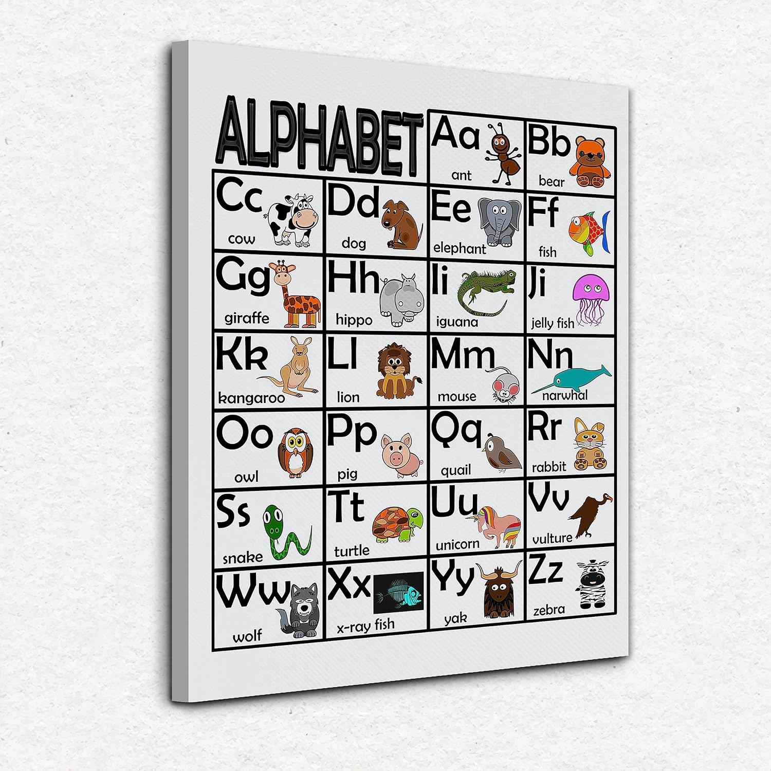 Amazon.com: Nogrit Fun Animal Alphabet ABC Educational Nursery Canvas ...