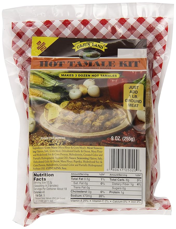 Amazon.com : Cajun Land Tamales Hot Tamale Mix, 9 Ounce : Grocery ...