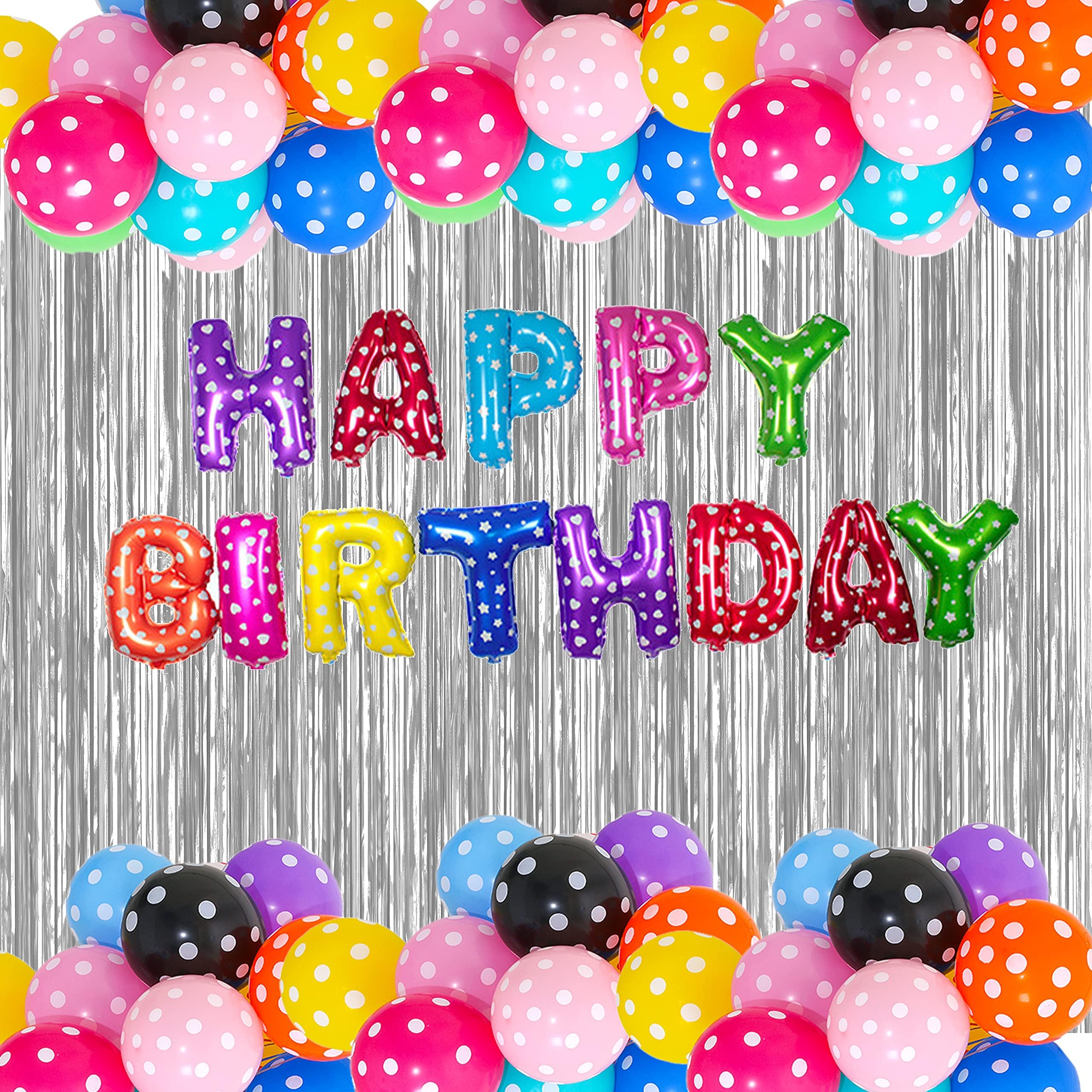 Party Midlinkerz Polka Dots Rubber Happy Birthday Balloon Decoration ...