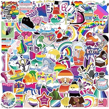 MEPLUM Pride Stickers, 300 PCS Mixed All Kind of LGBTQ+ Stickers Bulk ...